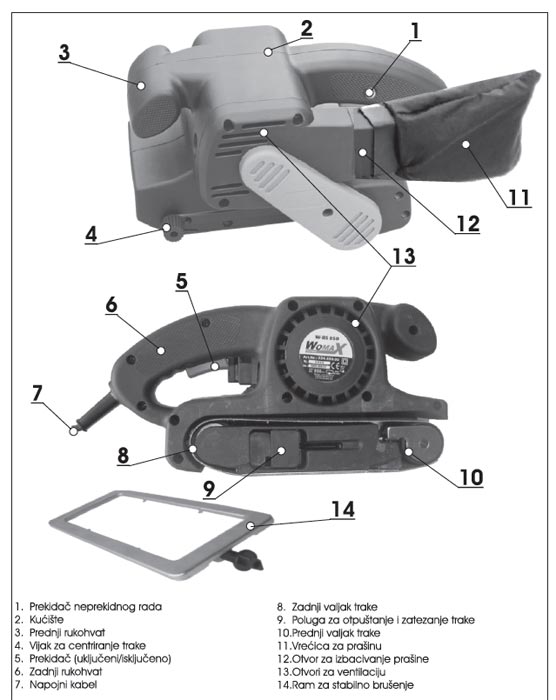 Tračna brusilica WBS850 72485000