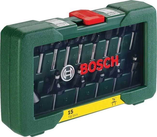 Bosch 15-delni set glodala Prihvat 1/4 inča 2607019468
