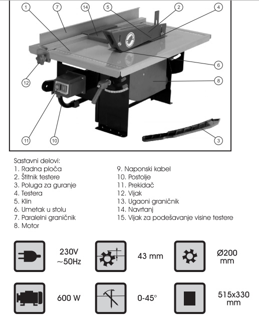 Stacionarna kružna testera W-TK 800 73580000