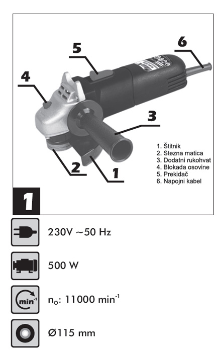 Brusilica ugaona WWS500 72050001