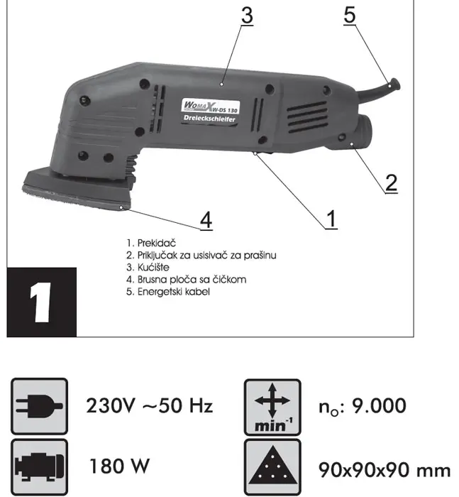Vibraciona brusilica WDS130 Trouglasta 72213000