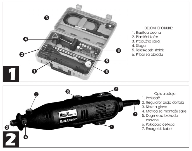 Čeona brusilica sa opremom W-MS 130 72513000