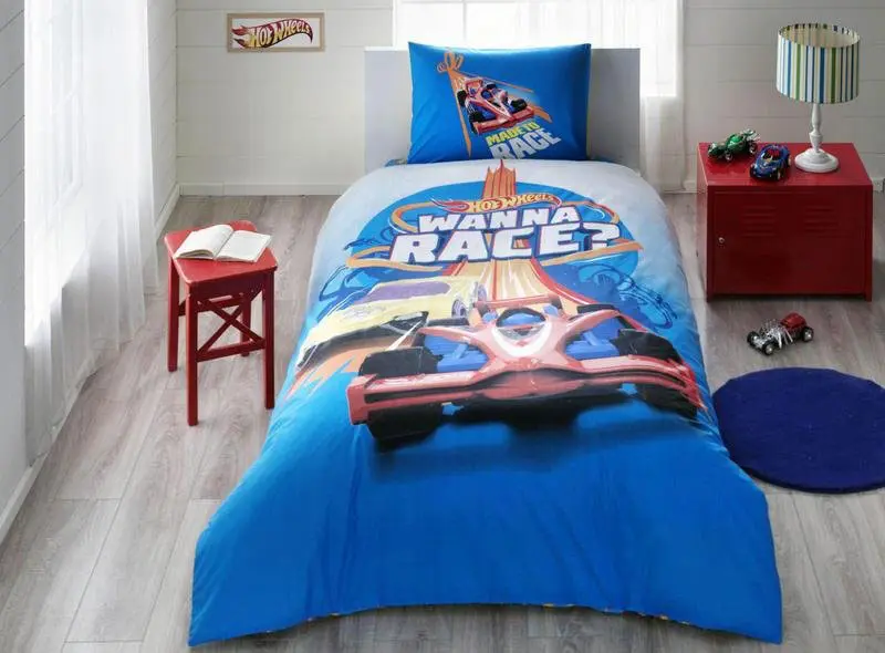 Pamučna posteljina za decu Hot Wheels Race