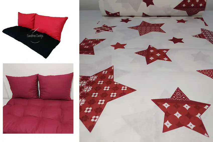 Jastuci za garniture od paleta - 130 x 50 x 50 cm - Red Stars