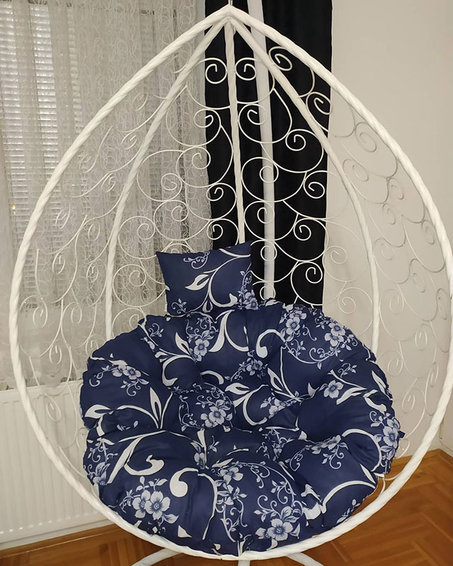 Jastuk Za Jaje Baštensku Ljuljašku - 140 cm - Dark Blue Ornament