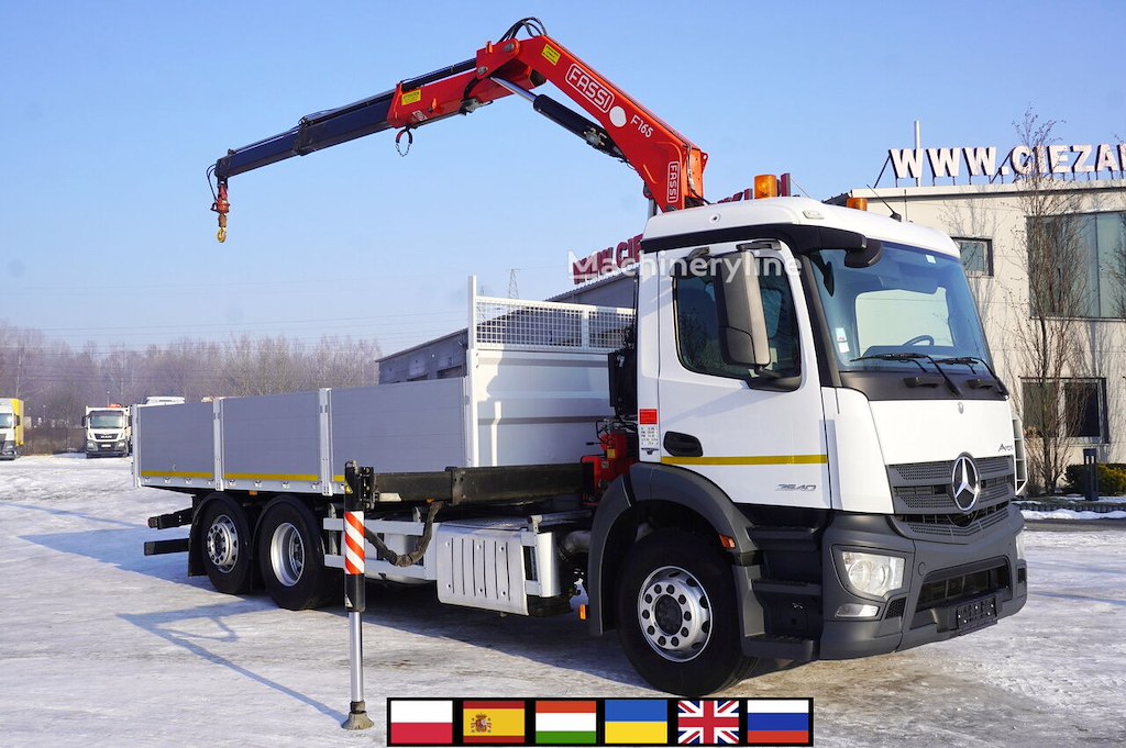 Mercedes-Benz Antos 2540 / Flatbed 15 EPAL / Fassi F165 / 6.1 t / 8 m reach autodizalica