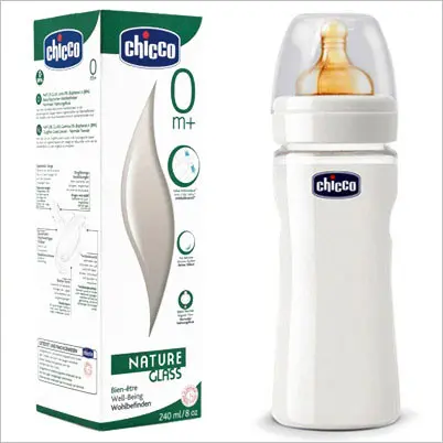 Chicco Staklena flašica sa kaučuk cuclom 240ml 00060041000040