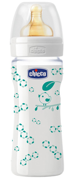 Chicco Staklena flašica sa kaučuk cuclom Well-Being 240ml 00070820310000