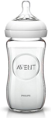 Avent Staklena flašica Natural 240ml sa cuclom sa sporim protokom 1m+