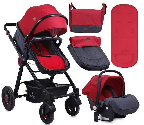 LORELLI Kolica za bebe ALEXA SET Black and Red