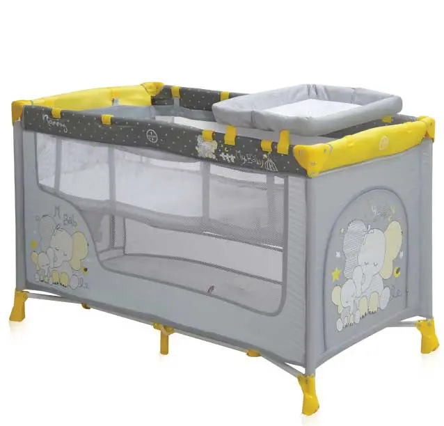 Bertoni Lorelli Prenosivi krevetac Nanny sa 2 nivoa Yellow Elephants