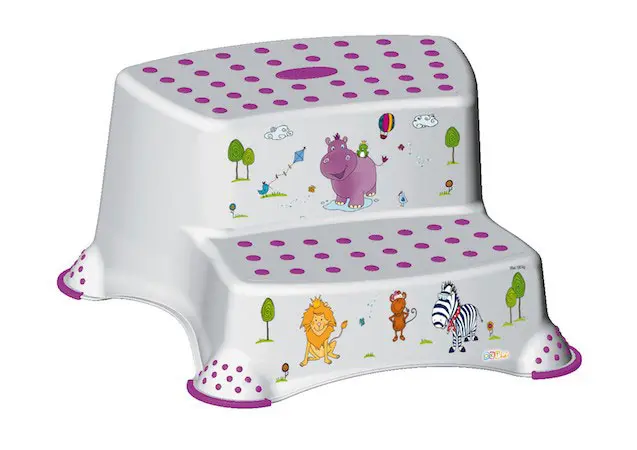 Dupli stepenik za decu Hippo beli OKT-1544