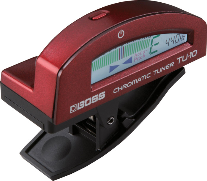 Štimer Boss TU-10 RD Clip-on Chromatic Tuner for Guitar / Bass Red 713014