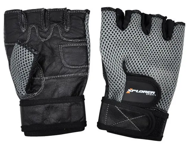 Fitnes rukavice Xplorer sive koža XXL 06654