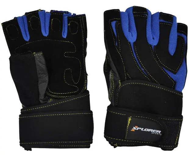 Fitnes rukavice Xplorer plave koža L 06633