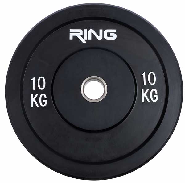 Olimpijski teg za šipku bumper crni 1x10kg Ring PL37-10