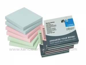 INFO NOTES 5654-20 samolepljivi blok 75x75mm PASTEL MIX 100L 1/6