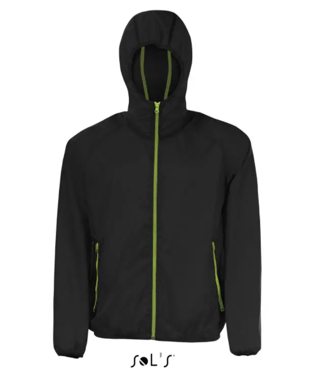 Sols Uniseks jakna vetrovka Shore Black veličina 3XL 01169