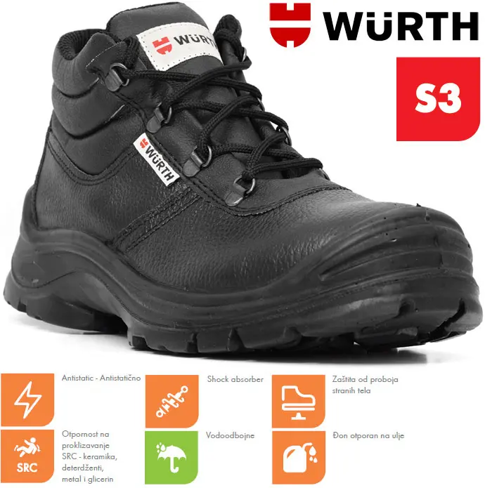Wurth Bezbednosne cipele Taurus S3 duboke vel. 43