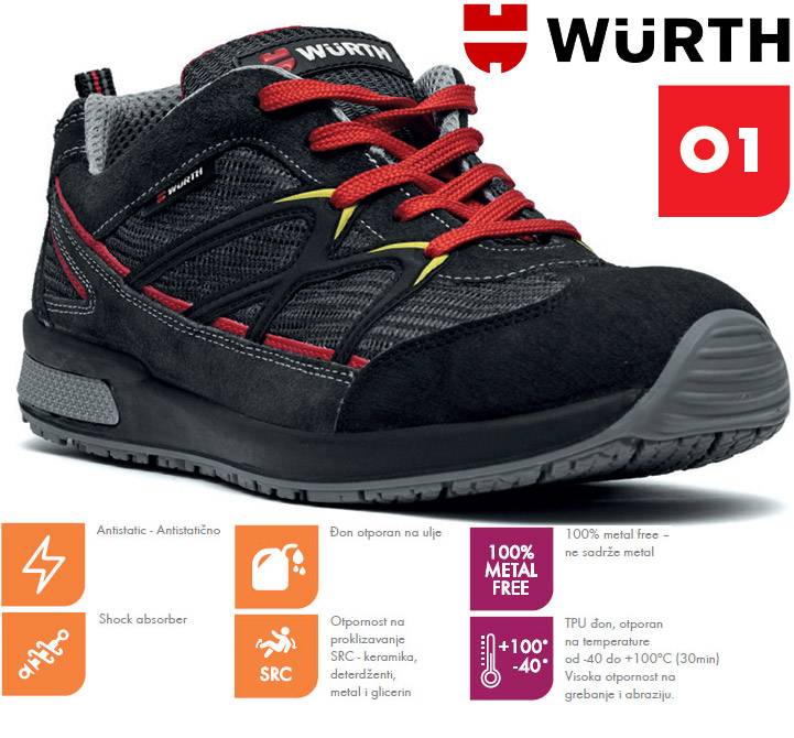 Wurth Radna patika Jogger Black O1 vel. 47