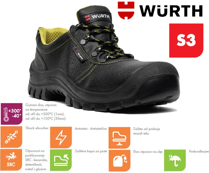 Wurth Bezbednosne cipele Rubber guard S3 plitke vel. 41