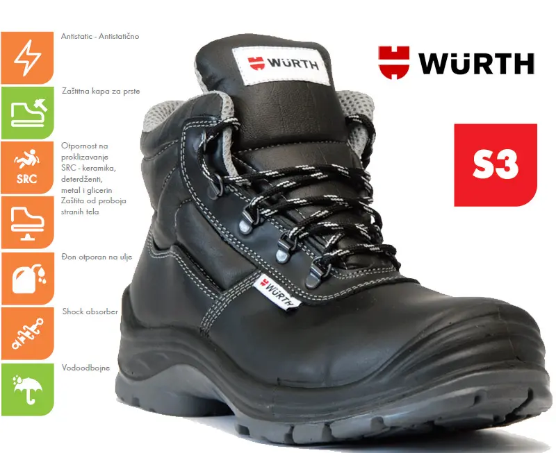 Wurth Bezbednosne cipele Poluks duboke S3 vel. 38