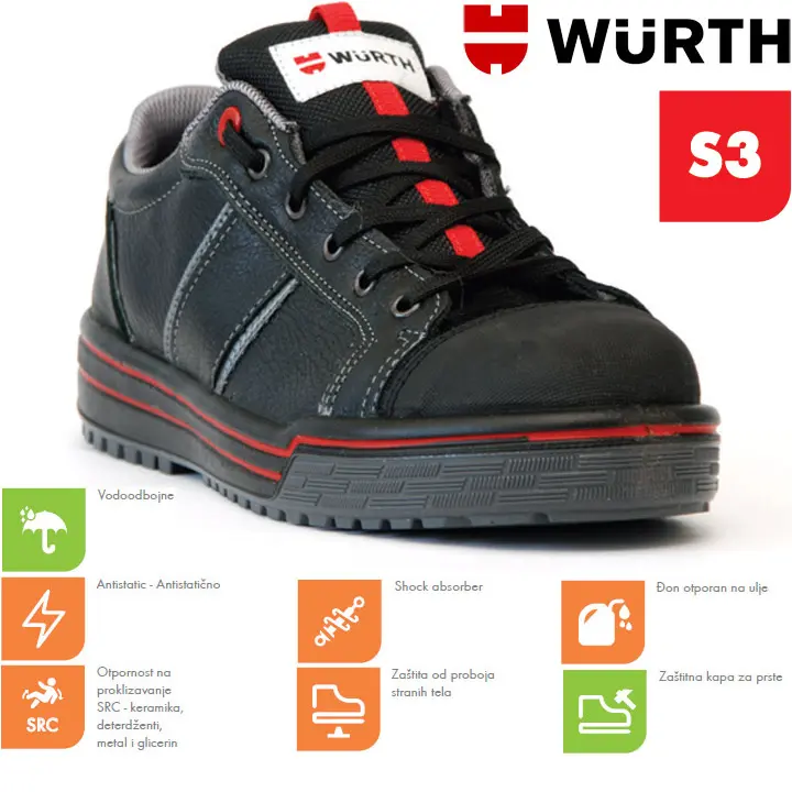 Wurth Bezbednosne patike Sneakers S3 plitke vel. 43