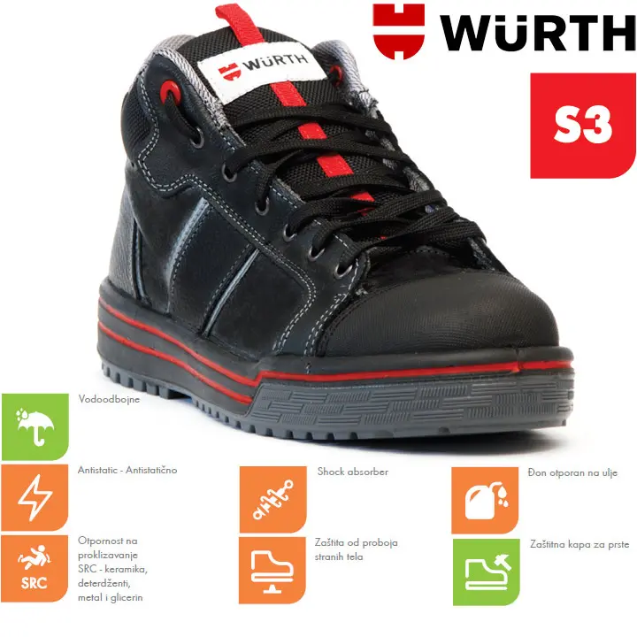Wurth Bezbednosne patike Sneakers S3 duboke vel. 46