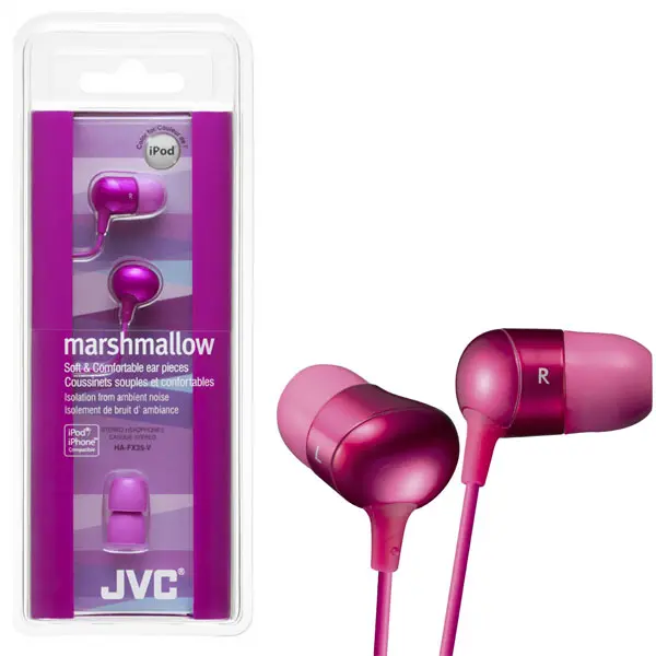 JVC Marshmallow In-ear slušalice od memorijske pene HA-FX35 pink