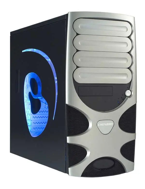 GAMING BOMB BLACK/SILVER, W/ TRANSPARENT SIDE DOOR