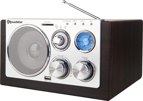 Roadstar retro drveni radio sa USB portom i slotom za memorijske kartice HRA-1220