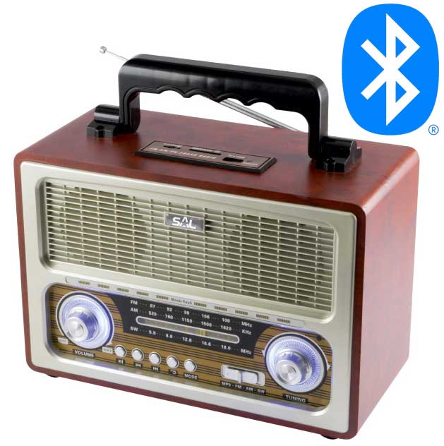Prenosni multimedijalni retro FM radio prijemnik BT USB Mp3 RRT3B