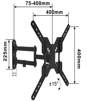 Alpha Long Arm Zidni nosač za televizor 17-55 inča 024333