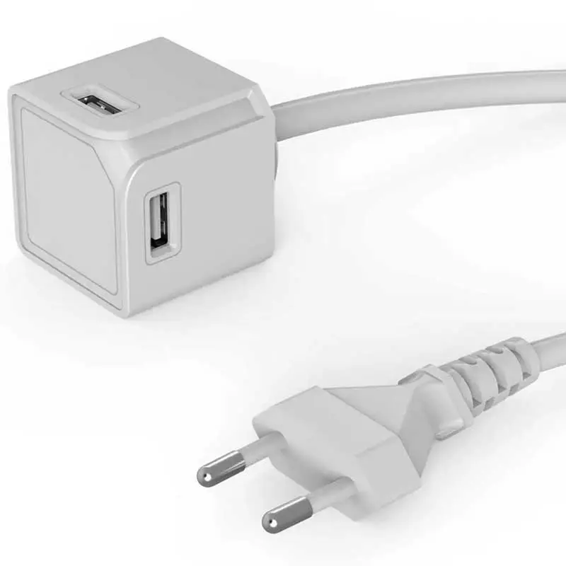 USB Cube Punjač za mobilne uređaje 2xUSB-A 2xUSB-C White