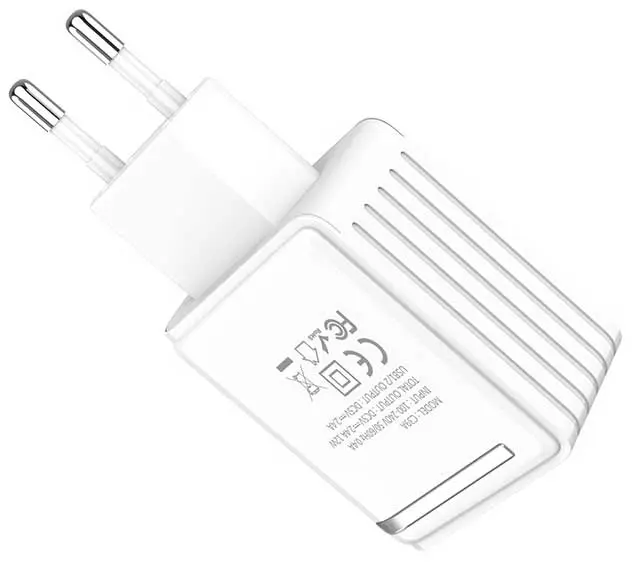 Zidni USB punjač Hoco C39A dual-port White