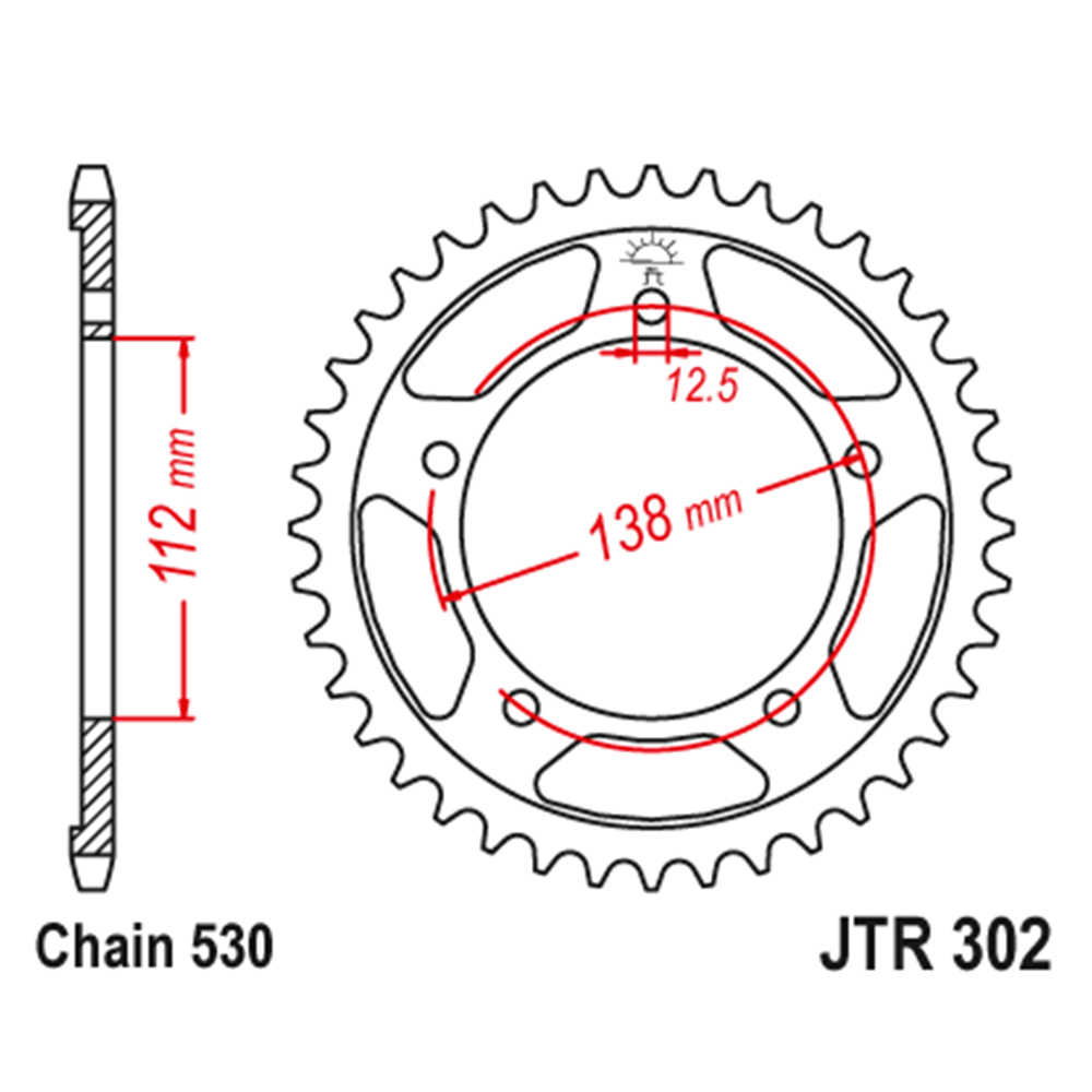Lančanik zadnji JT JTR302-43-50-35044 (530) 43 zuba
