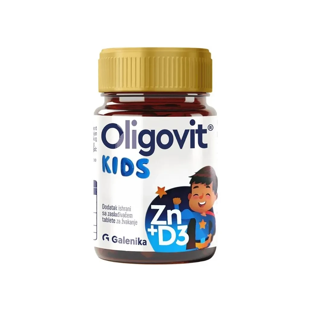 Galenika Oligovit Cink+D3 Kids, 60 tableta za žvakanje