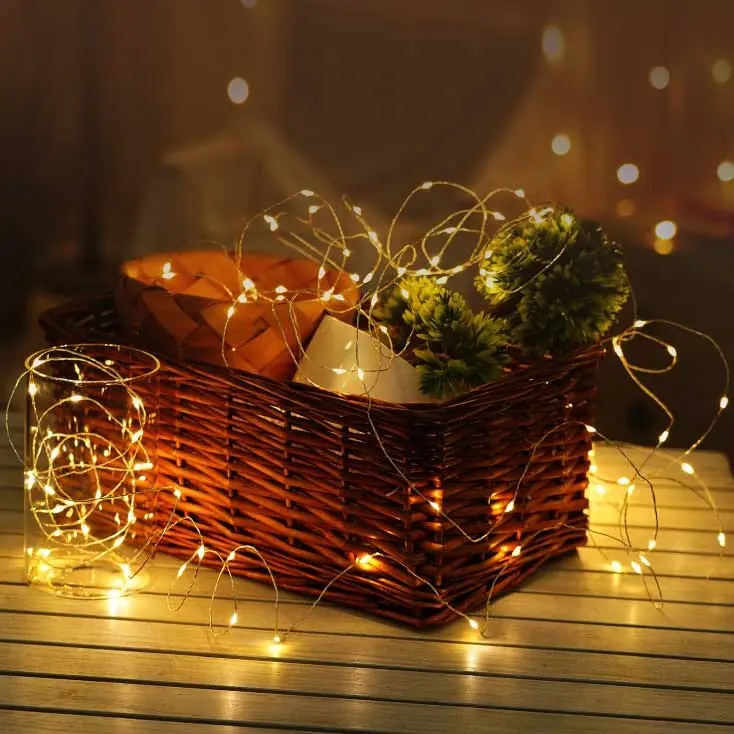 Dekorativne lampice na baterije 100 LED Toplo bele ML-C1011