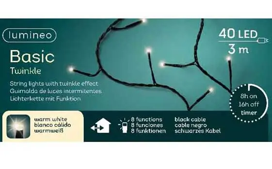 Lumineo Novogodišnje lampice za spoljnu i unutrašnju upotrebu 3m 40 LED 49.4162