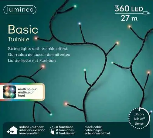 Lumineo Novogodišnje lampice za spoljnu i unutrašnju upotrebu Multicolor 27m 360 LED 49.4169