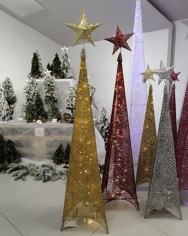 Crvena Svetleća Piramida - 180 cm Jelka
