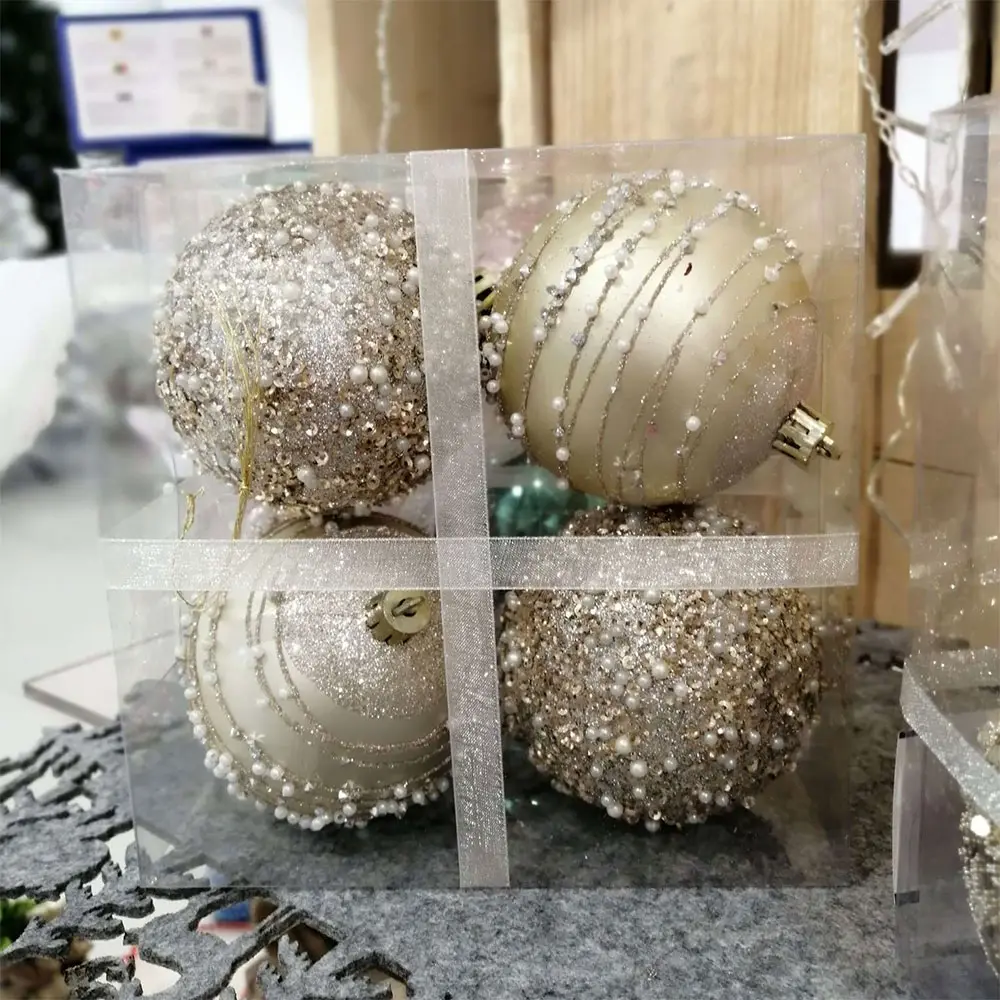 Kugle Za Jelku Icy special Champagne 4 Komada u Pakovanju