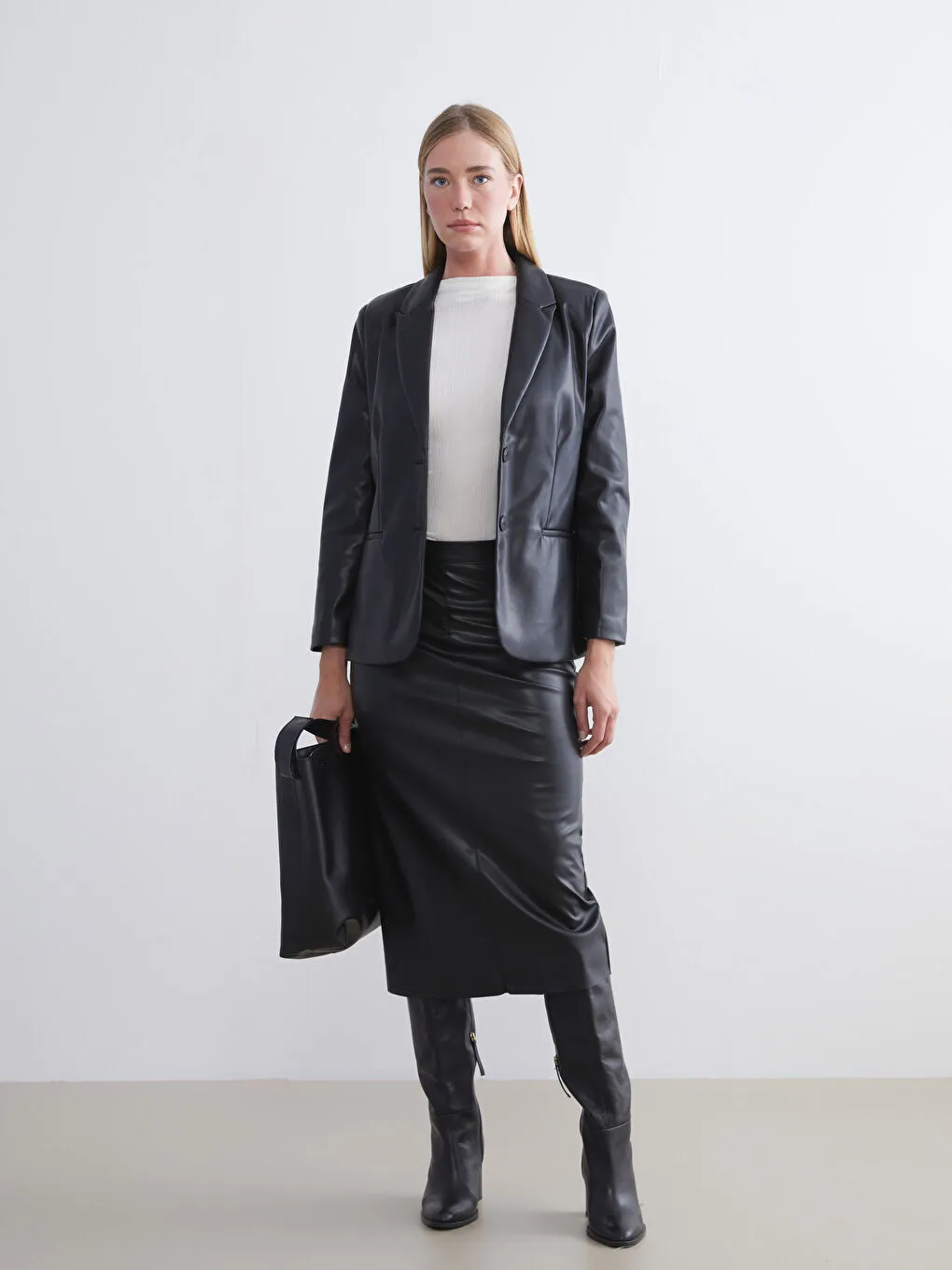 LCWAIKIKI Classic Ženski Blejzer Jakna Od Eko Kože