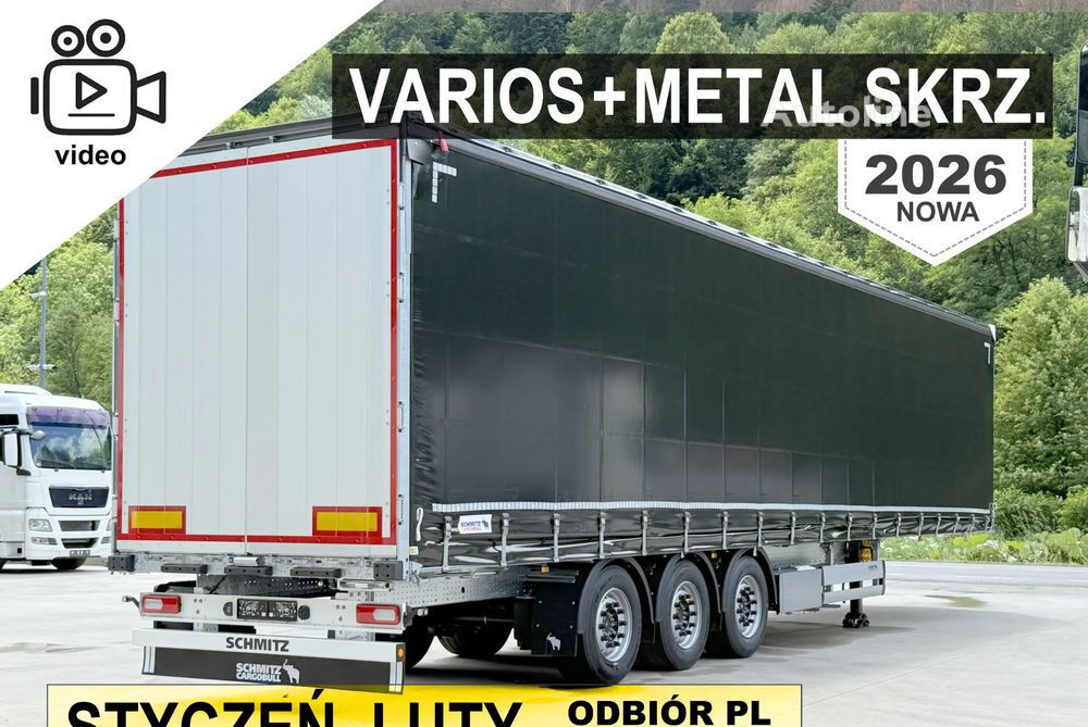 Nova Schmitz Cargobull VARIOS + METALOWA SKRZYNIA poluprikolica sa kliznom ceradom