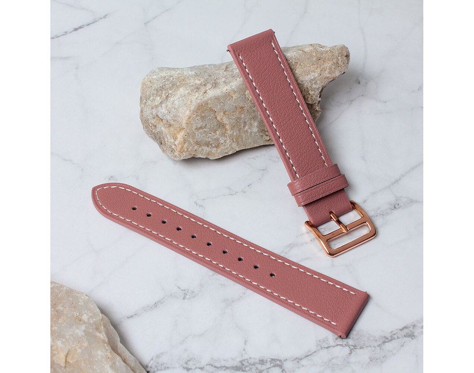 Narukvica kozna klasik - smart watch Samsung 4, 5 20mm roze