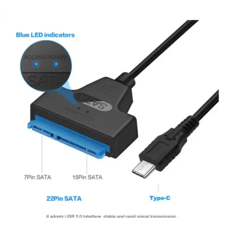 Napojni kabl USB C na Sata 22 pin NKC-K022