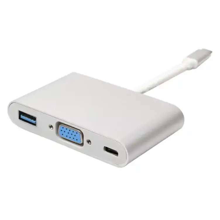 Adapter konverter USB 3.1 Tip C-USB 3.0/VGA/USB Tip C PD Kettz UVA-23