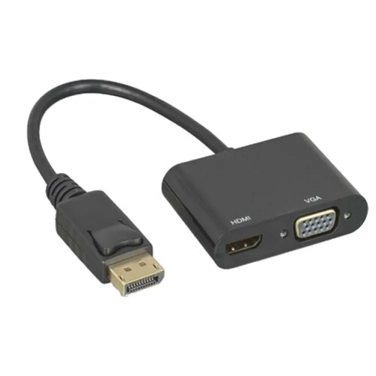 Adapter-konvertor Display Port na HDMI 4K+VGA, metal