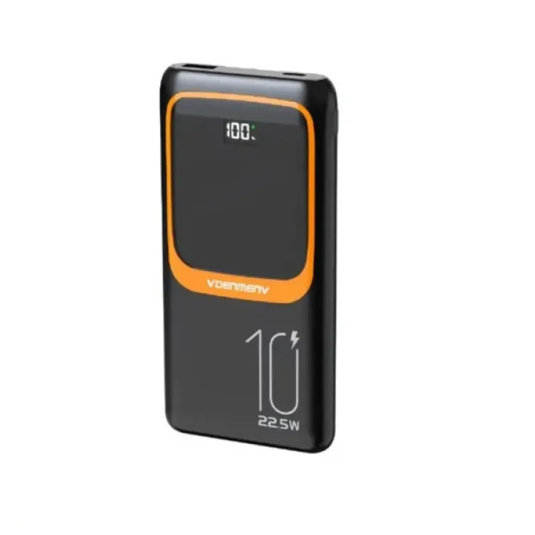 Power bank Denmen DP29 10000Mah 22.5W/1xTypeC/1x USB-A/type C kabal/lighting kabal/crni