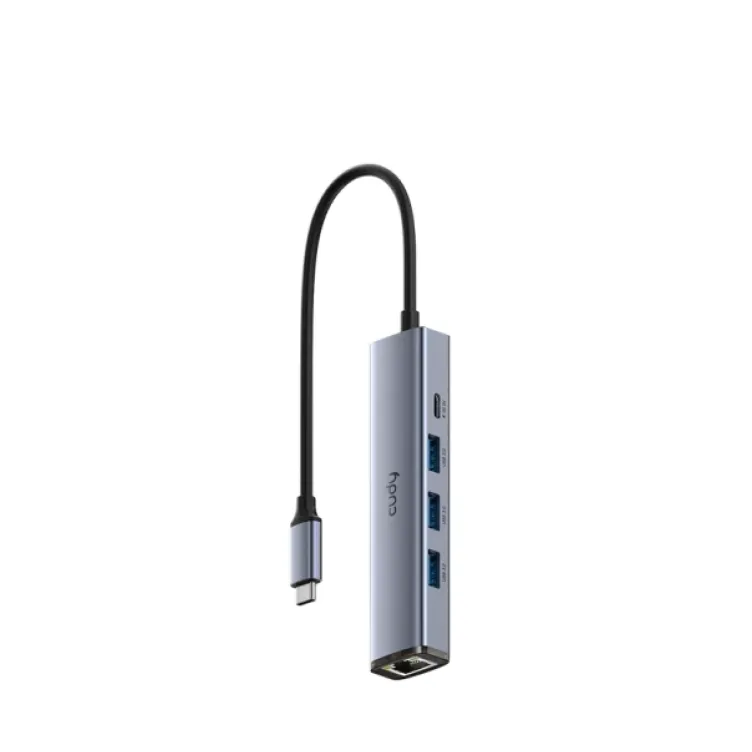 Adapter-konverter Cudy UH605 USB Tip C-3xUSB 3.0+RJ45